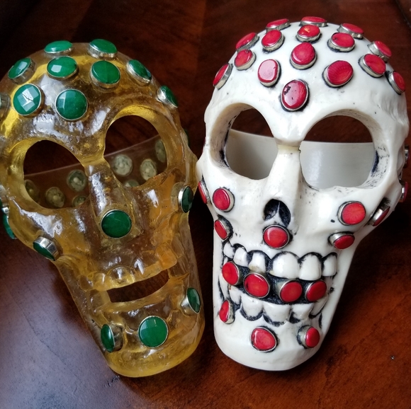 Pink Salt Designs | Accents | Gemstone Encrusted Skull Statement Piece ...